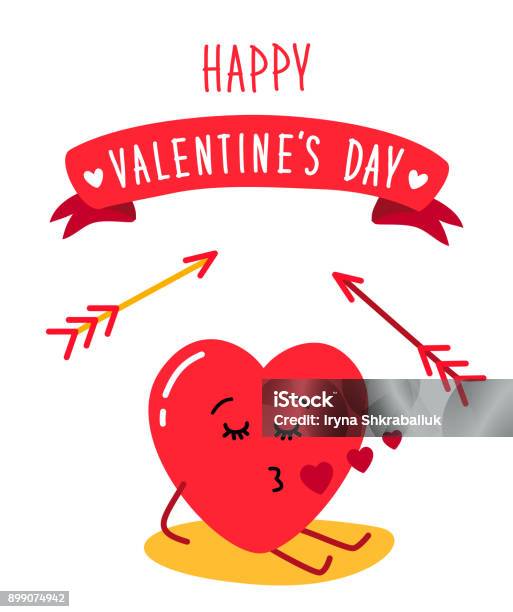 Kartu Hari Valentine Liburan Lucu Dengan Karakter Kartun Lucu Emoji