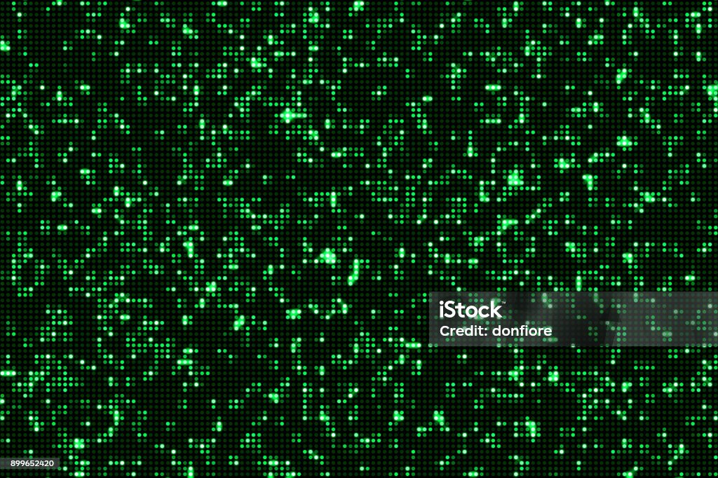 Abstract Dot Glitter Sparkle Green Binary Digital Code Computer Generated Seamless Loop Abstract