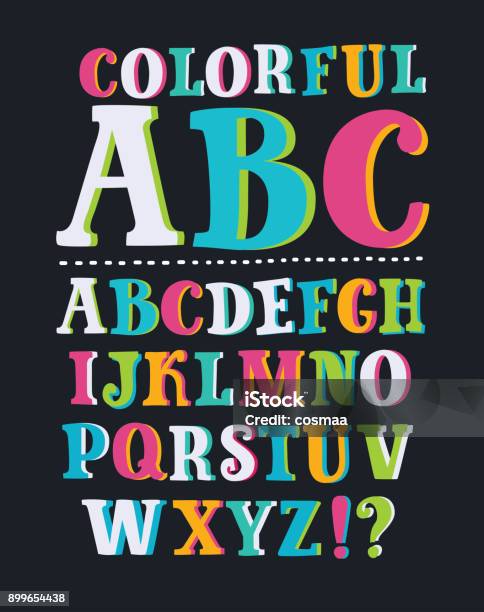 Font Komik Lucu Vector Kartun Alfabet Dengan Semua Huruf Dan Angka