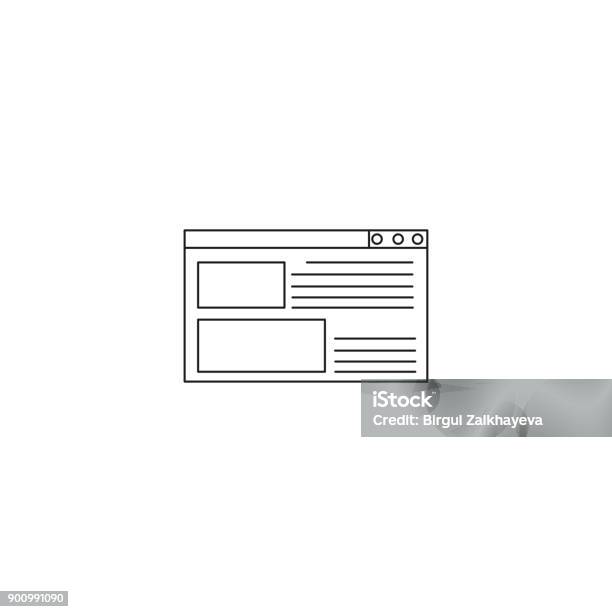 Navigateur Icône De La Ligne Sur Fond Blanc Illustration Vectorielle