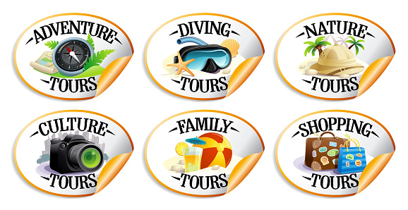 Travel Stickers Set Stock Illustration Download Image Now Adventure