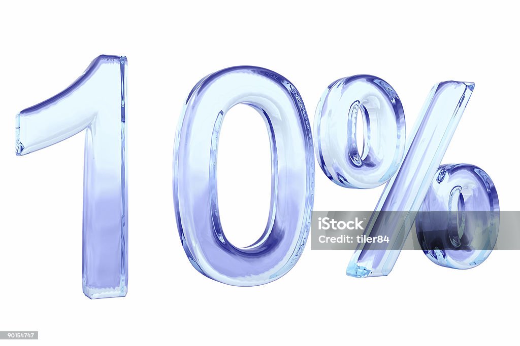 10 백분율 블루 유리컵 팻말 흰색 바탕에 그림자와 10에 대한 스톡 사진 및 기타 이미지 10 숫자 유리 재료 Istock