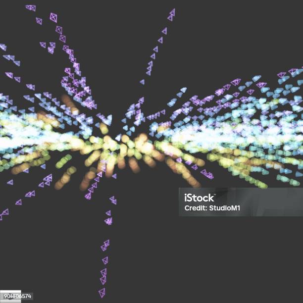 Array With Dynamic Emitted Particles Abstract Dynamic Background Vector Illustration Bokeh
