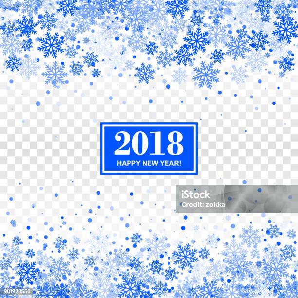 2018 투명 바둑판 무늬 배경에 파란색 반복된 눈송이와 완벽 한 패턴입니다 절연 12월에 대한 스톡 벡터 아트 및 기타 이미지