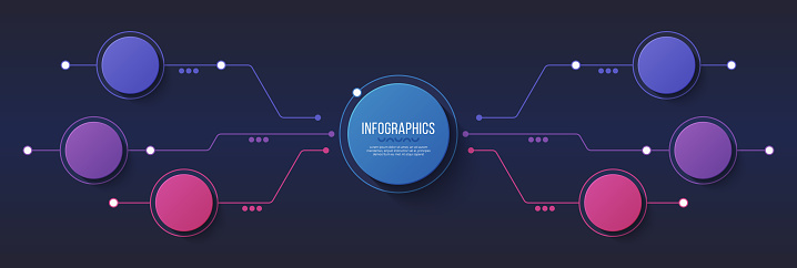 6 옵션 Infographic 디자인 구조 차트 프레 젠 테이 션 서식 파일 벡터 5에 대한 스톡 벡터 아트 및 기타 이미지