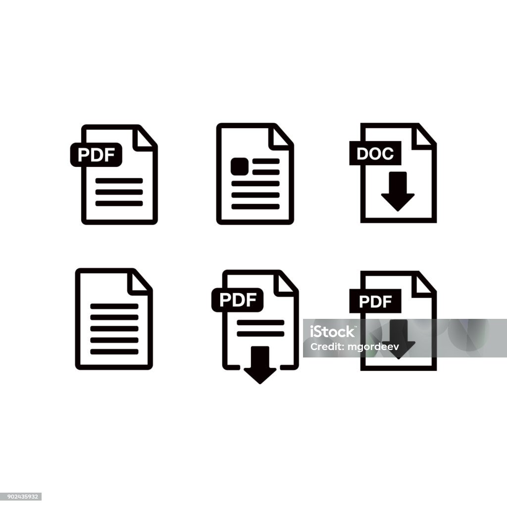 Pdf 檔下載圖示文檔文本 符號 Web 格式資訊向量圖形及更多互聯網圖片 互聯網 圖示 平面設計 Istock