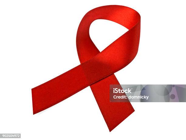 Pita Kesadaran Aids Merah Diisolasi Di Latar Belakang Putih Foto Stok