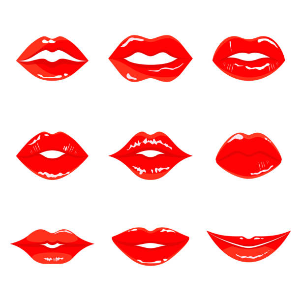 Dunkelrote Lippen Illustrationen Und Vektorgrafiken Istock