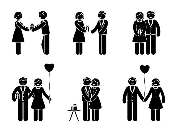 890 Stick Figures Kissing Stock Illustrations Royalty Free Vector