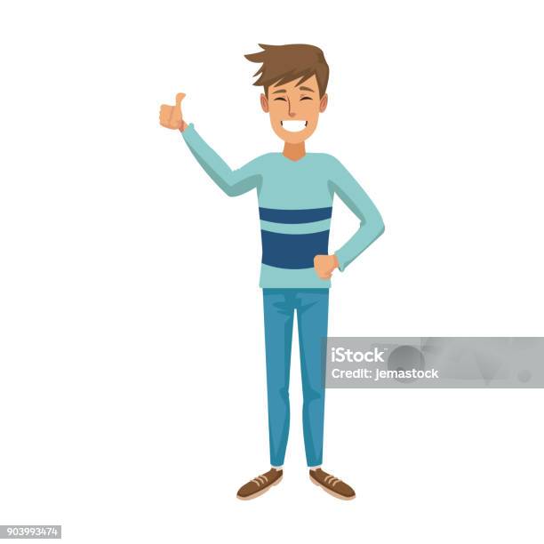 Young Guy Standing Waving Hand Cheerful Cartoon Stock Illustration ... Young Guy Standing Waving Hand Cheerful Cartoon Stock Illustration ...