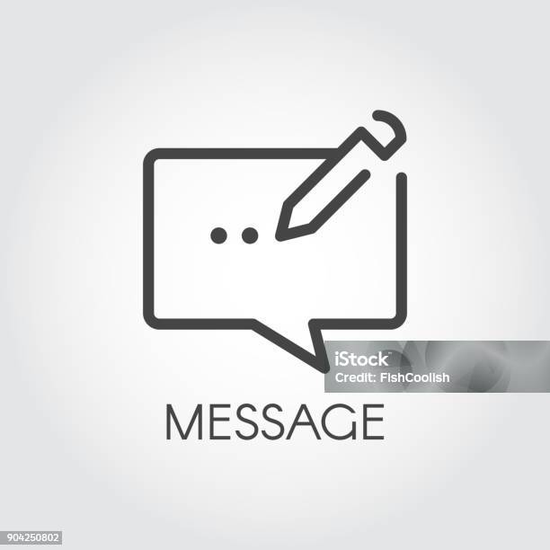 Icône De Chat De Ligne Symbole De La Bulle De Message Avec Un Crayon