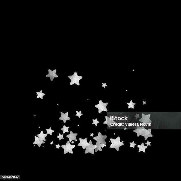 Silver Star Confetti Stock Illustration Download Image Now Abstract