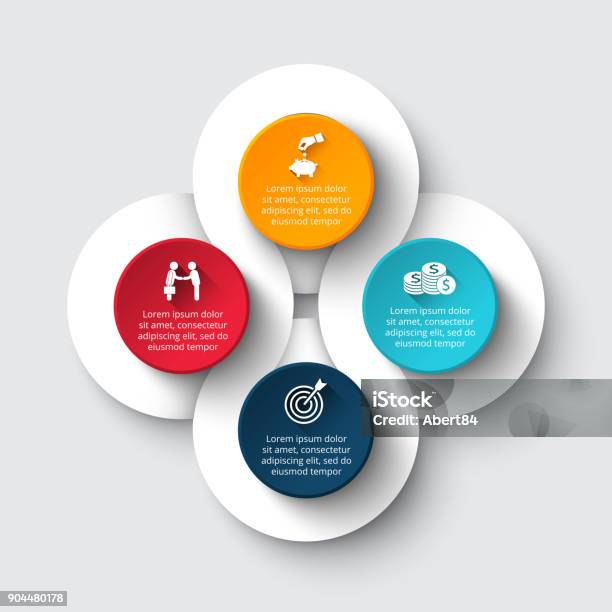 Infografis Lingkaran Vektor Templat Untuk Diagram Siklus Grafik