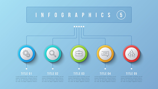 5 옵션 Infographic 디자인 구조 차트 프레 젠 테이 션 서식 파일 벡터 0명에 대한 스톡 벡터 아트 및 기타 이미지
