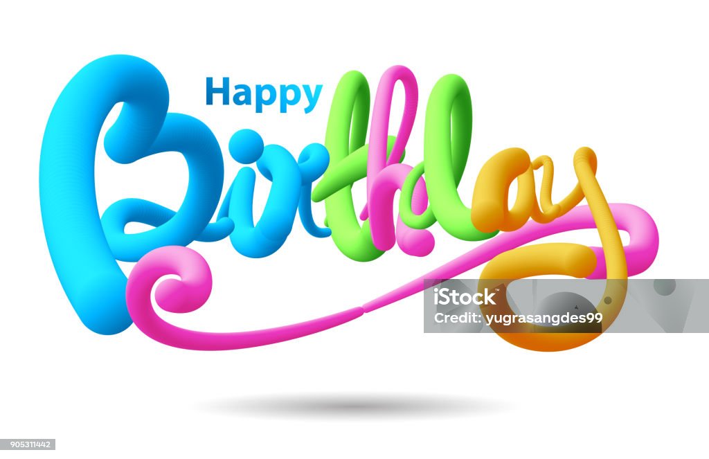Happy Birthday 3d Text Stock Illustration Download Image Now