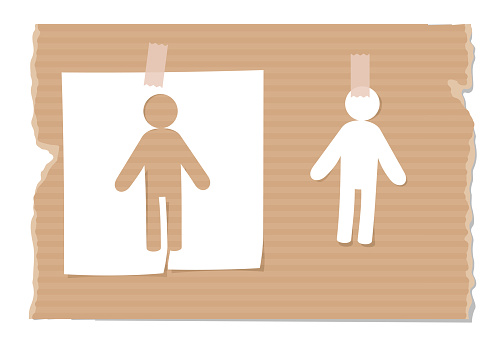 Silhouette Of Man Cut Out From Paper On Cardboard Stock Illustration Download Image Now