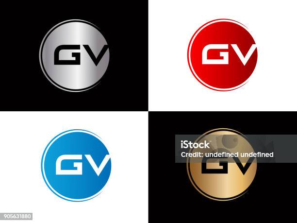Gv 원 모양 편지 디자인 0명에 대한 스톡 벡터 아트 및 기타 이미지 0명 고리 사슬 기둥 머리 Istock