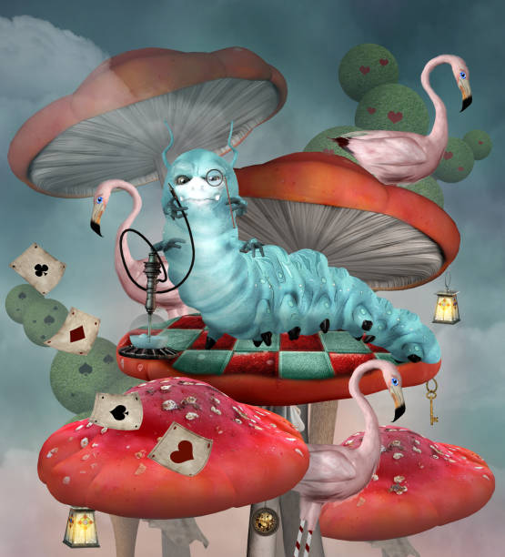 Alice In Wonderland Caterpillar Smoking Hookah Wallpaper