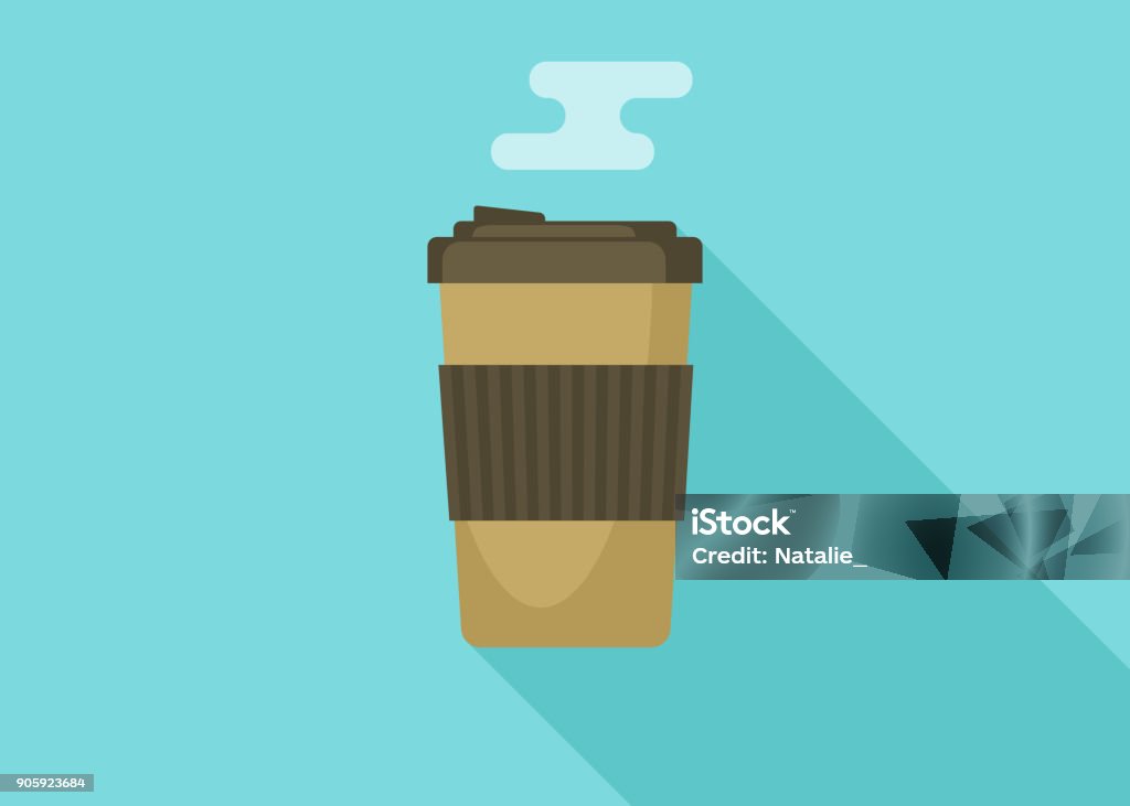 Hot Coffee In Paper Cup Stock Illustration Download Image Now Blue