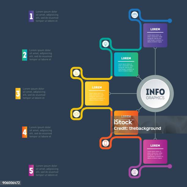 Présentation Daffaires Ou Infographique Avec 5 Options Vector