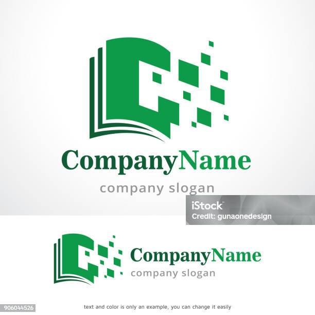 Bibliothèque Numérique Symbole Template Design Vecteur Emblème Design