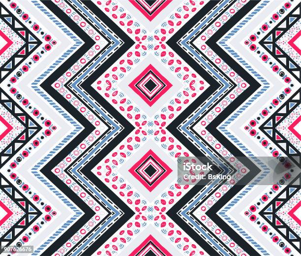 Geometric Folklore Ornament Tribal Ethnic Vector Texture Seamless