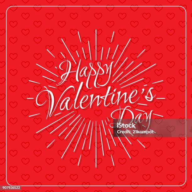 Selamat Hari Valentine Kartu Ucapan Poster Tipografi Di Latar Belakang