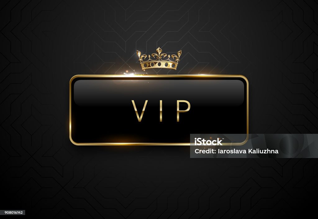 Vip 블랙 레이블 골든 프레임 스파크와 검은 배경에 크라운 다크 프리미엄 템플릿입니다 벡터 일러스트입니다 검은색에 대한 스톡