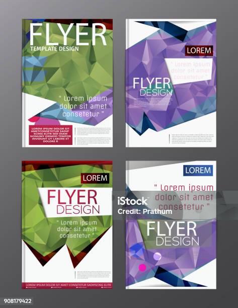 Templat Desain Tata Letak Laporan Tahunan Flyer Leaflet Latar Belakang