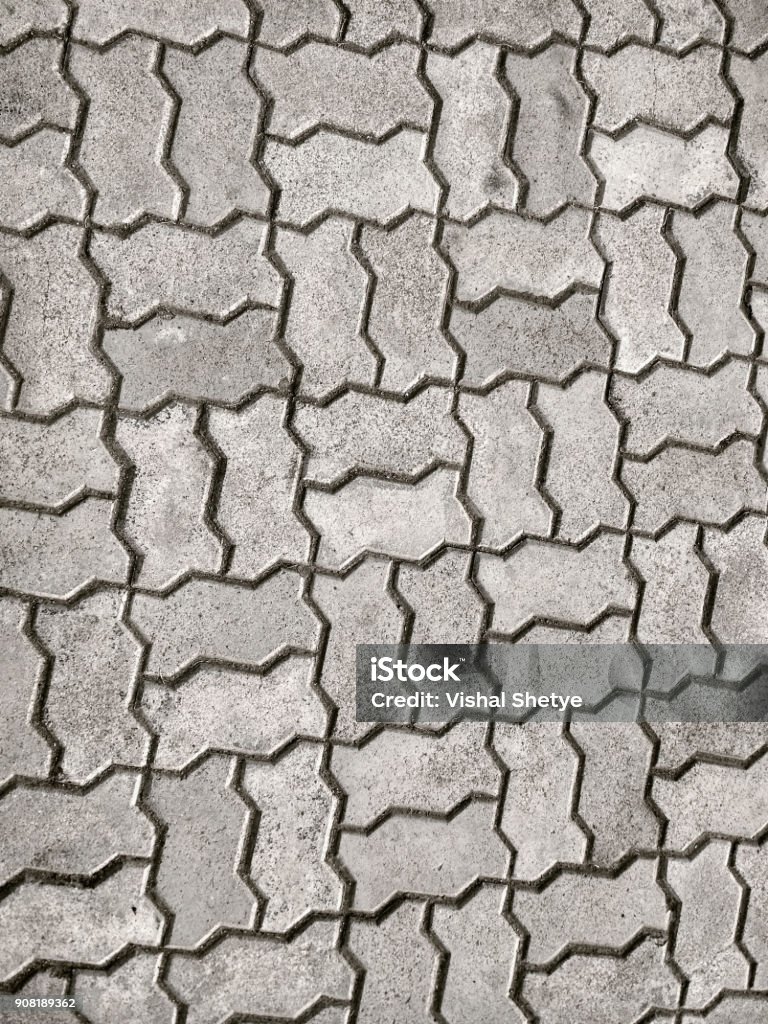 Latar Belakang Tekstur Ubin Bata Abuabu Foothpath Foto Stok Unduh