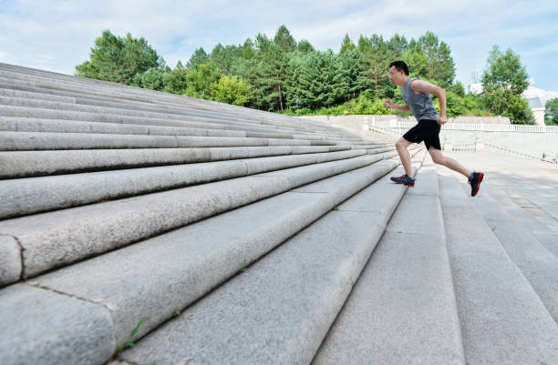 Free Stock Photo of Man doing a push-up on stone stairs | Download Free ...