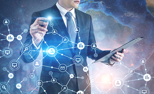 Unrecognizable Man With A Marker Global Network Stock Photo - Download ... Unrecognizable Man With A Marker Global Network Stock Photo - Download ...