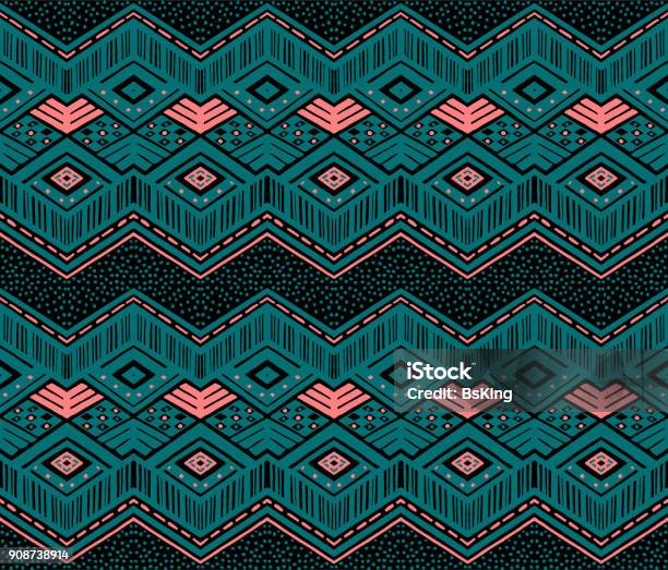 Geometric Folklore Ornament Tribal Ethnic Vector Texture Seamless