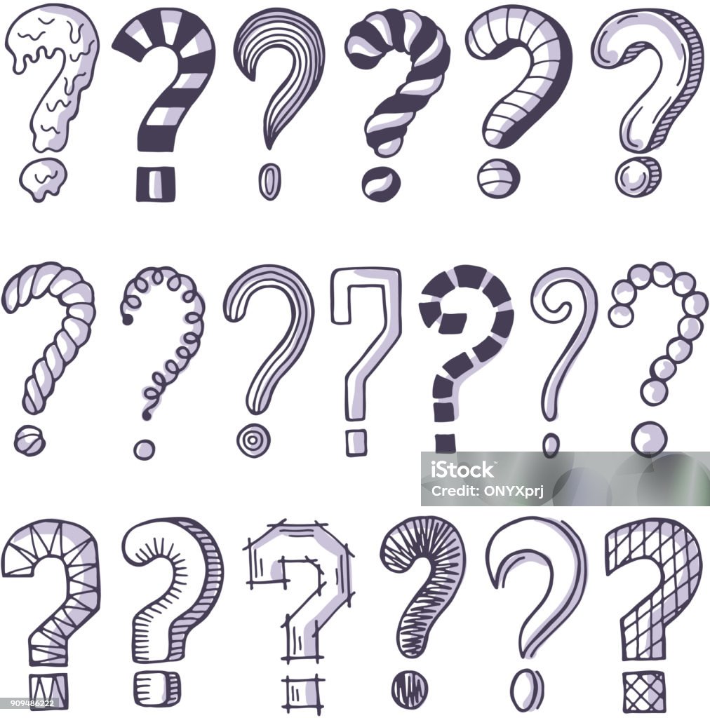 Ensemble Dimages Monochromes De Points Dinterrogation Photos De Doodle