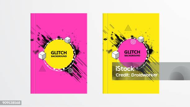 Sampul Dengan Desain Grafis Glitch Abstrak Latar Belakang Berwarnawarni