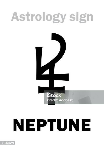 Alphabet De Lastrologie Neptune Planète Global Plus Élevé Hiéroglyphes
