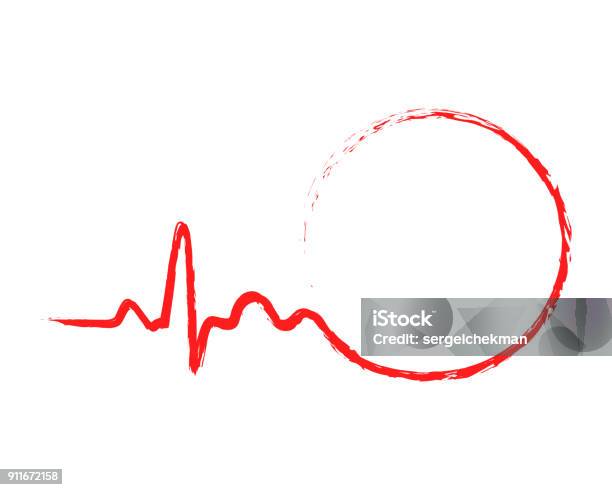Gezeichnete Herzschlag Symbol Mit Kreis Vektorillustration Stock Vektor ... Gezeichnete Herzschlag Symbol Mit Kreis Vektorillustration Stock Vektor ...
