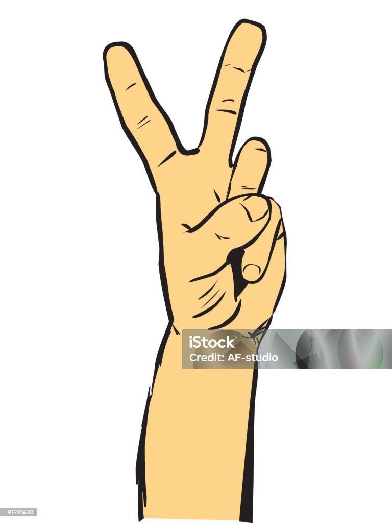 V자를 그린 손 1위에 대한 스톡 벡터 아트 및 기타 이미지 1위 개념 기호 검은색 Istock