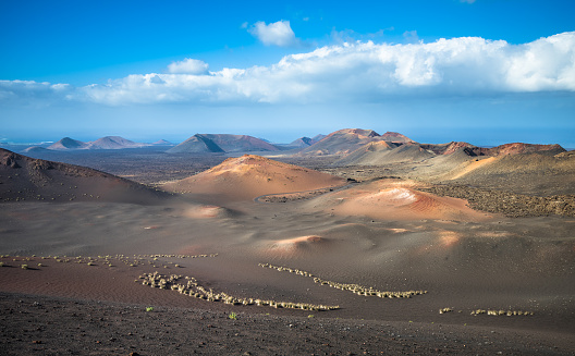 Timanfaya 국립 공원 Lanzarote 섬 카나리아 제도 스페인에서 화산 풍경 란사로테에 대한 스톡 사진 및 기타 이미지