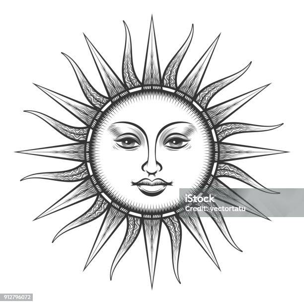 刻まれた太陽アンティーク顔のシンボル 太陽のベクターアート素材や画像を多数ご用意 太陽 彫り込み スピリチュアル Istock