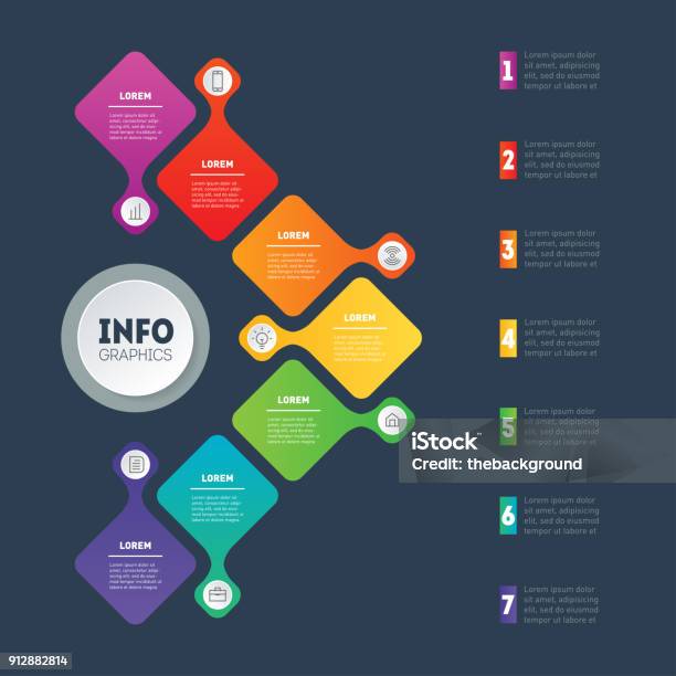Présentation Daffaires Ou Infographique Avec 7 Options Vector