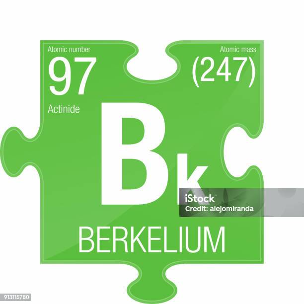 Ilustración De Símbolo De Berkelio Elemento Número 97 De La Tabla