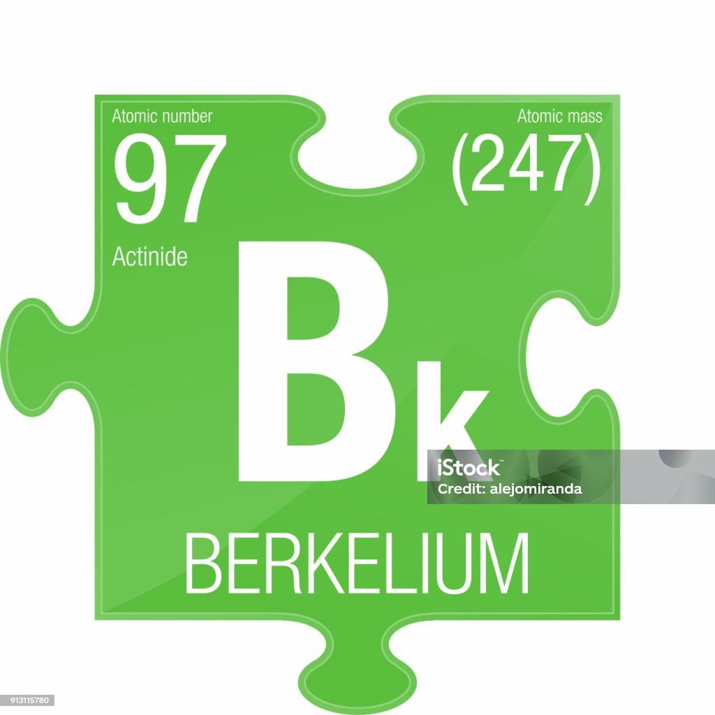 Simbolo Del Berkelium Elemento Numero 97 Della Tavola Periodica Degli
