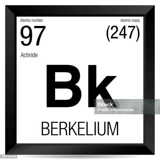 Ilustración De Símbolo De Berkelio Elemento Número 97 De La Tabla