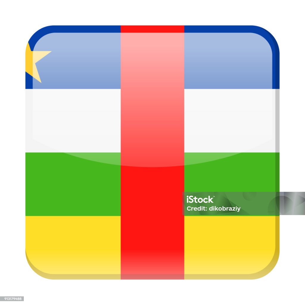 Central African Republic Flag Vector Square Icon Stock Illustration