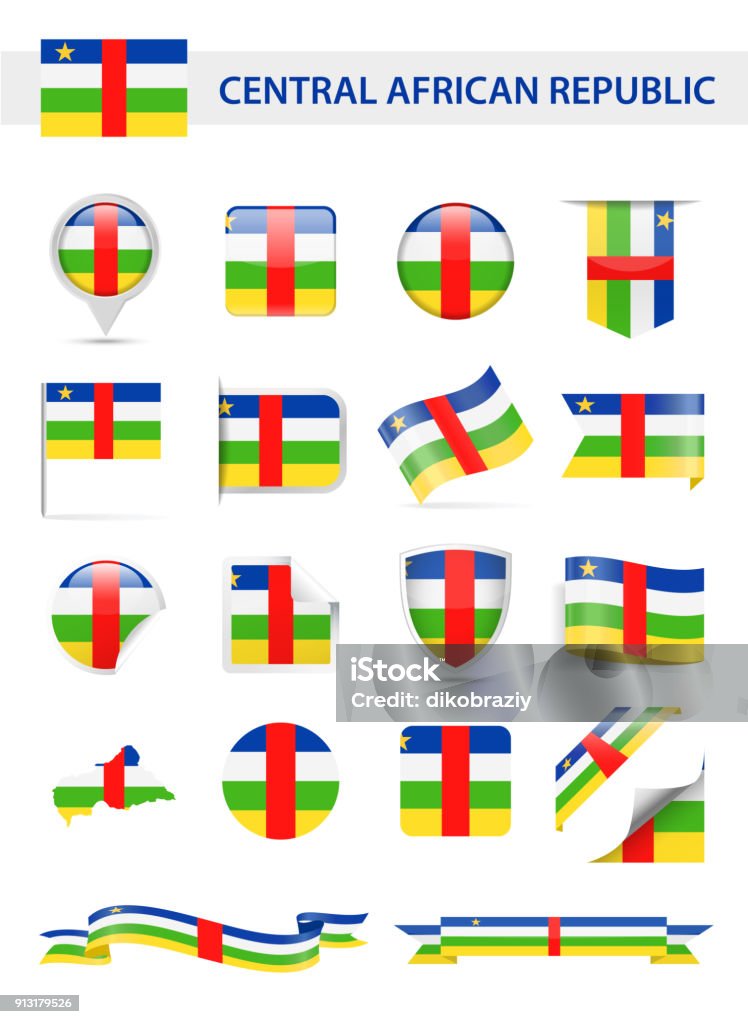 Set Vektor Bendera Republik Afrika Tengah Ilustrasi Stok - Unduh Gambar ... Set Vektor Bendera Republik Afrika Tengah Ilustrasi Stok - Unduh Gambar ...