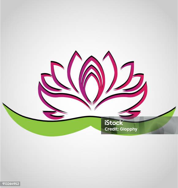 Fleur De Lotus Conception Dicône Vecteur Symbole Chinois Vecteurs