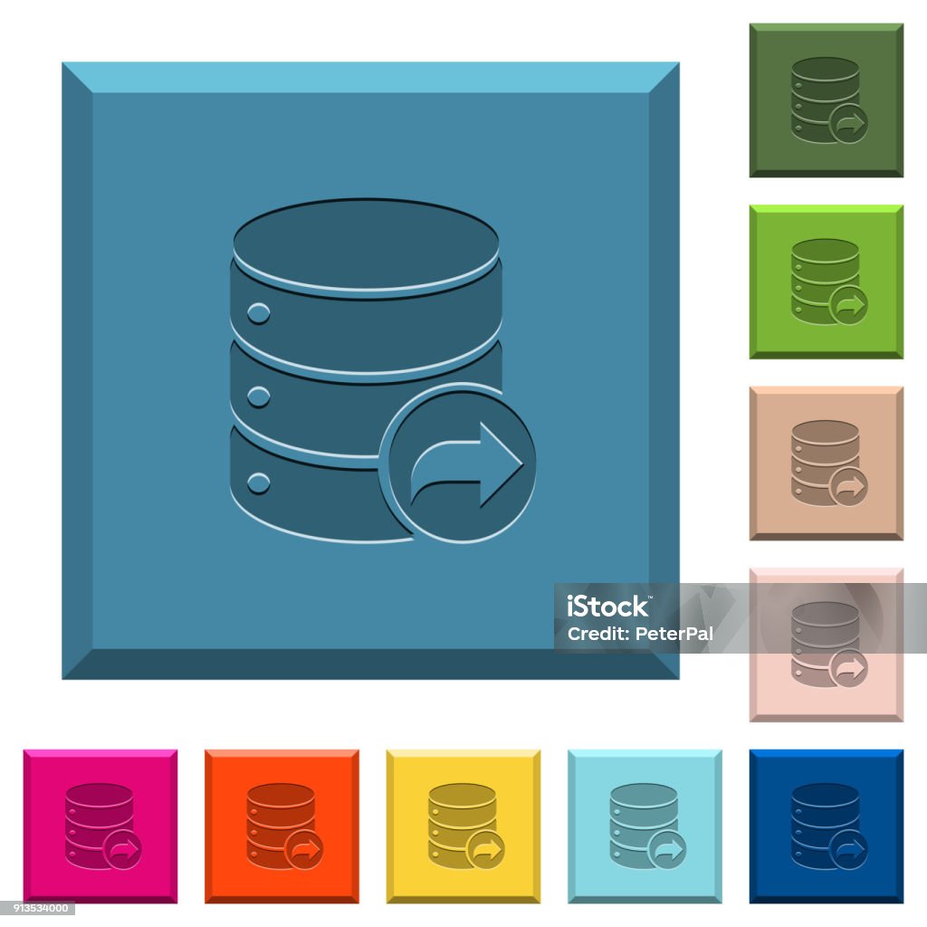 Database Transaction Commit Engraved Icons On Edged Square Buttons ... Database Transaction Commit Engraved Icons On Edged Square Buttons ...