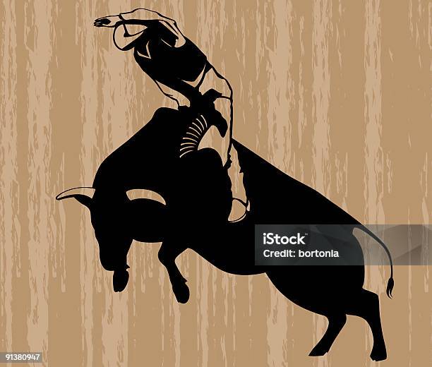 카우보이 탑승형 A 도약 Bull 황소 타기에 대한 스톡 벡터 아트 및 기타 이미지 황소 타기 가죽 바지 개척시대의 서부