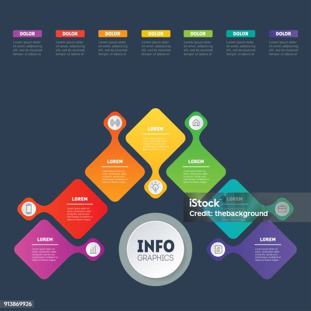 Présentation Daffaires Ou Infographique Avec 7 Options Modèle De Web De